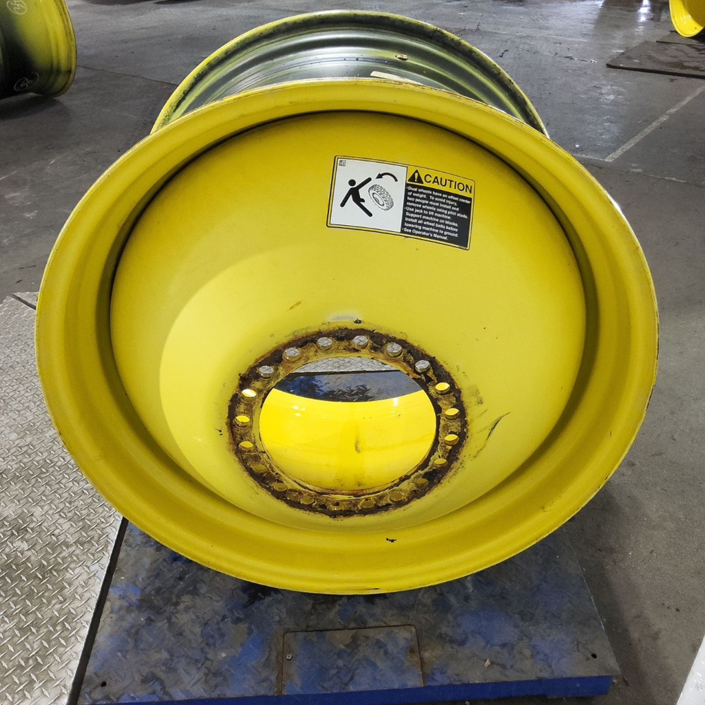 USED 23"W x 38"D, John Deere Yellow 20-Hole Dolly Dual , -16.38" Offset for Sale | NTS Tire Supply